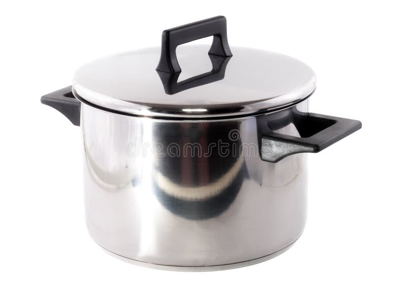 Cazo, Hecho Del Acero Inoxidable. Foto de archivo - Imagen de cena ...