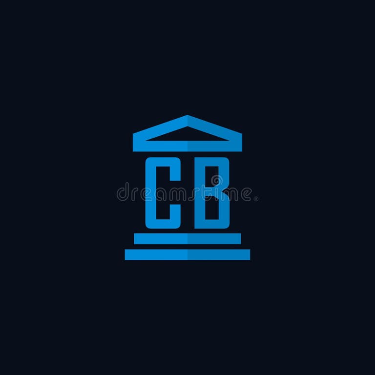 CB Initial Logo Monogram with Simple Courthouse Building Icon Design ...