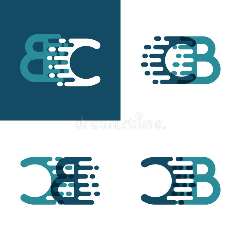 CB Letters Logo with Accent Speed in Light Green and Dark Blue Stock ...