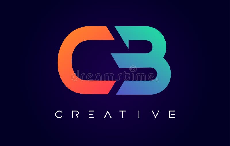 CB Logo Letter Design with Modern Creative Concept and Orange Blue ...