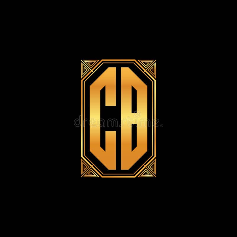CB Logo Letter Geometric Golden Style Stock Vector - Illustration of ...