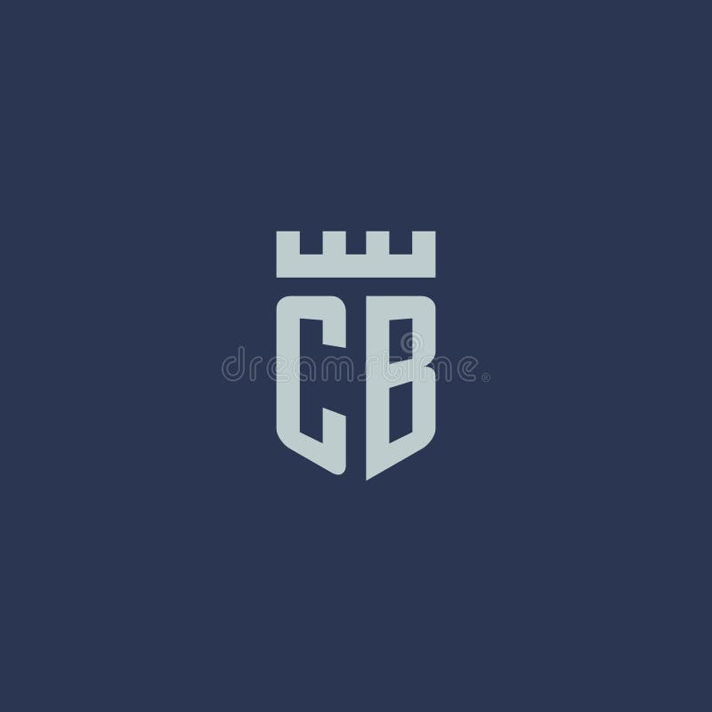 CB Logo Monogram with Fortress Castle and Shield Style Design Stock ...