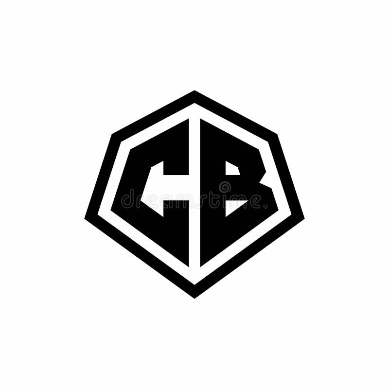 CB Monogram Logo with Hexagon Shape and Line Rounded Style Design ...