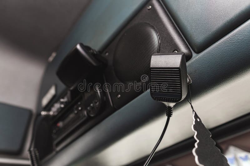 CB Radio with Microphone Inside the Truck Stock Image - Image of ...
