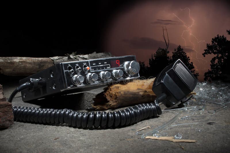 CB Radio Still Working after Storm Damage Stock Image - Image of storm ...