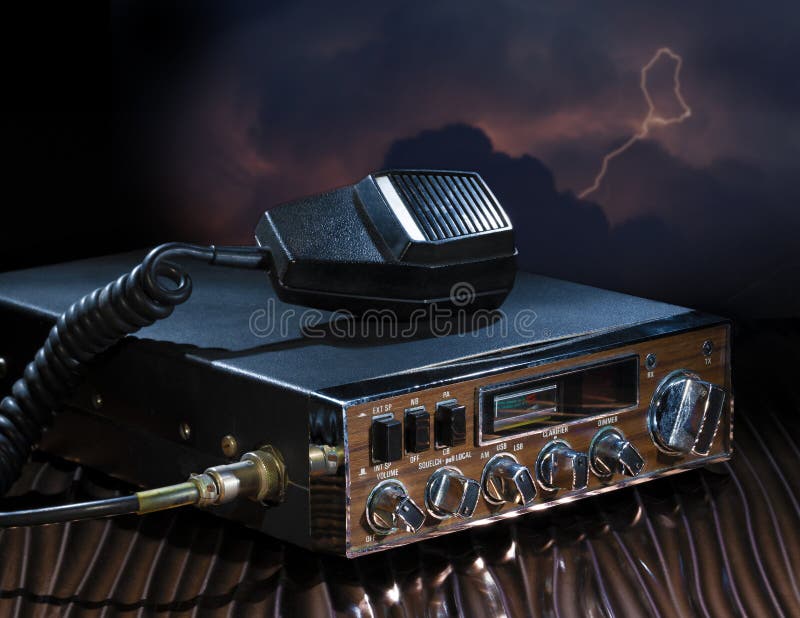 CB Radio with a Storm Behind Stock Illustration - Illustration of ...