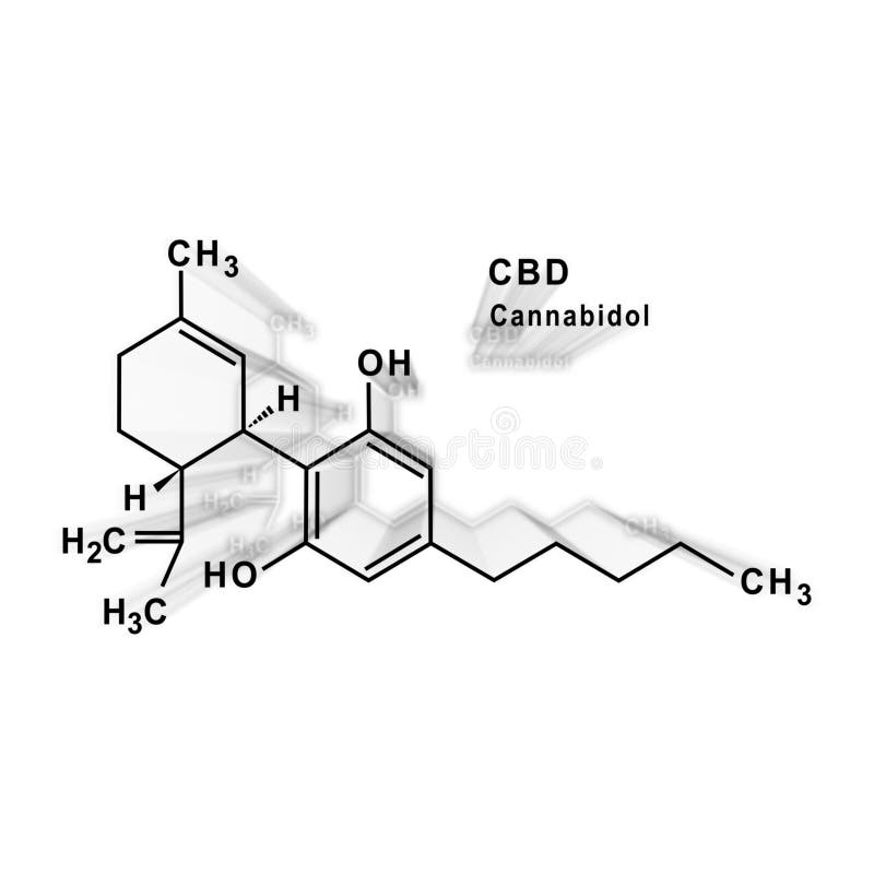 CBD Cannabidiol Structural Chemical Formula Stock Illustration ...