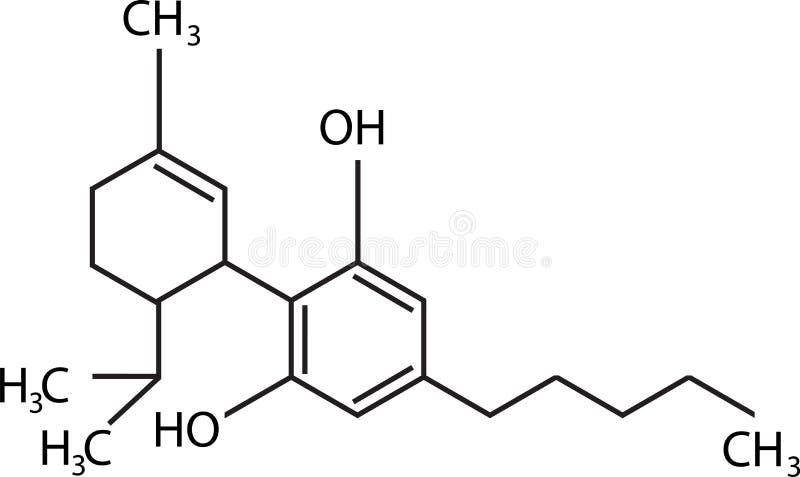 CBD Molecular Structural Chemical Formula Sign. Skeletal Formula of ...