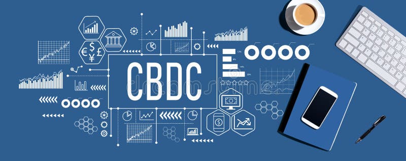 CBDC Theme with Computer Keyboard and Office Items Stock Image - Image ...