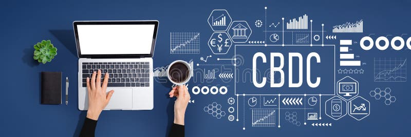 CBDC Theme with Person Using Laptop Computer Stock Image - Image of ...