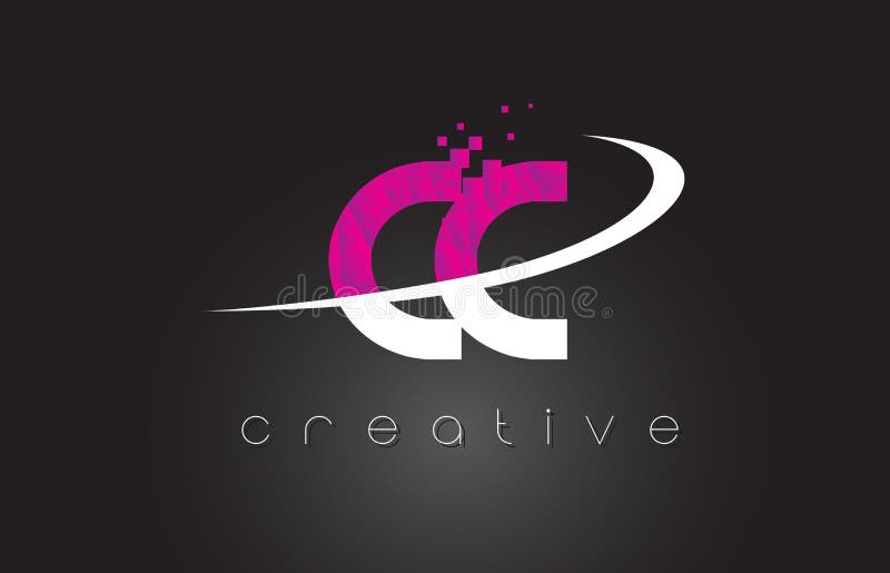 CC C C Creative Letters Design with White Pink Colors Stock Vector ...