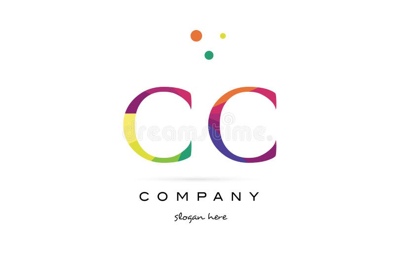 CC C C Watercolor Letter Logo Design with Circular Brush Pattern Stock ...
