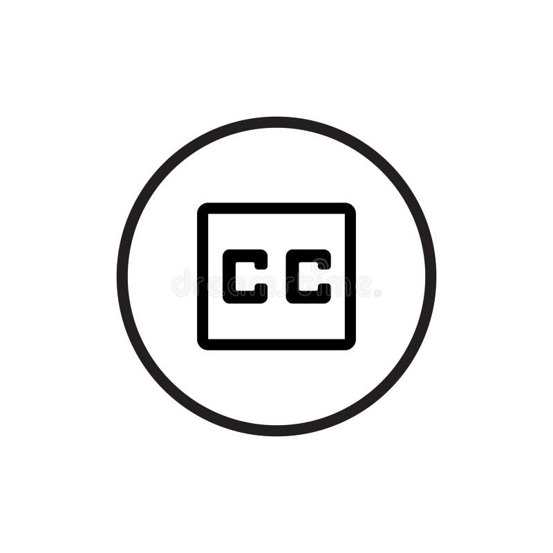 CC Icon Vector. Caption Symbol Illustration Stock Vector - Illustration ...