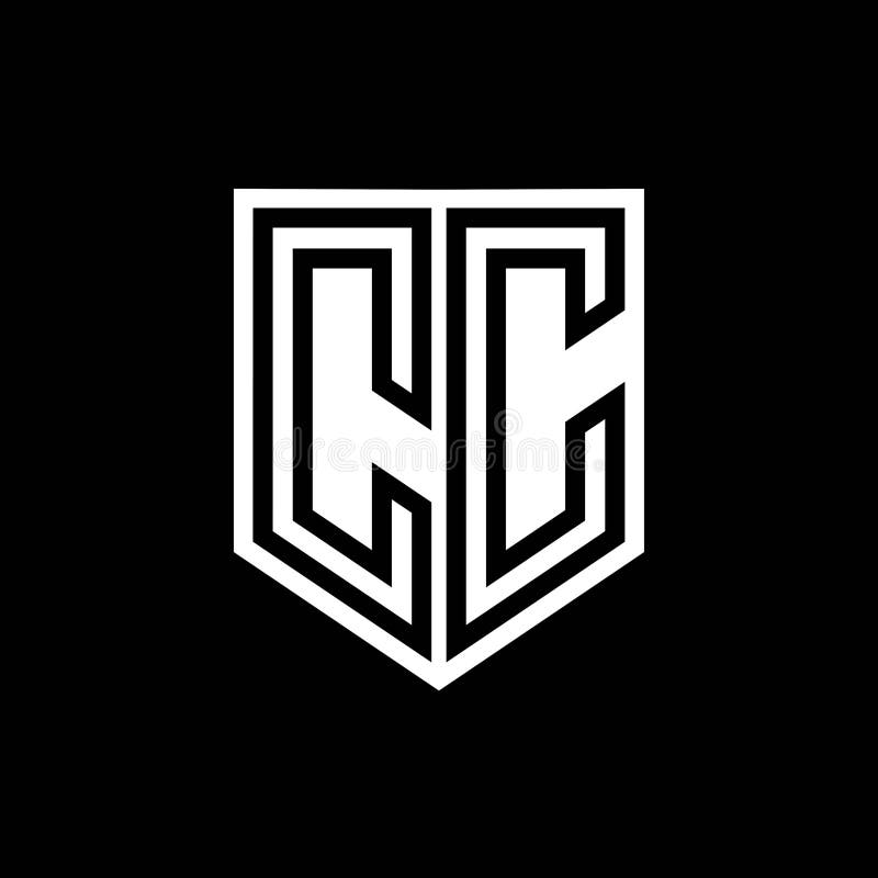 CC Logo Monogram Shield Geometric Black Line Inside White Shield Color ...