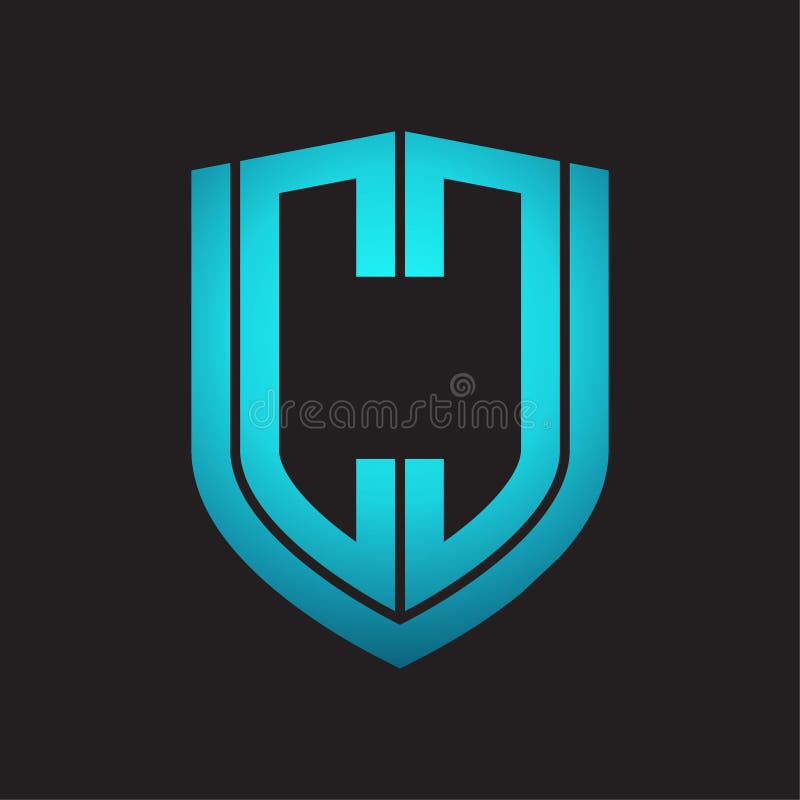 CC Logo Monogram with Emblem Shield Design Isolated with Blue Colors on ...