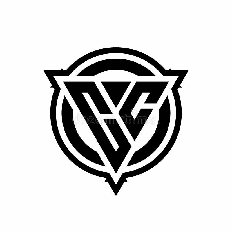 CC Logo with Triangle Shape and Circle with Outline Rounded Design ...