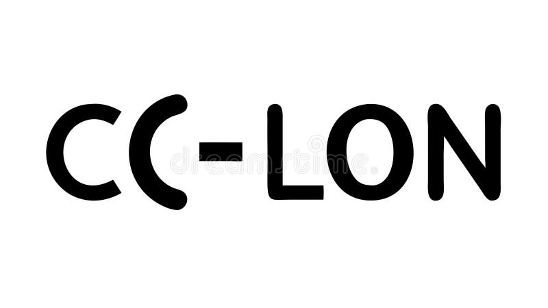 CC.LON Text Icon Simple Minimal Line Art Style, Vector Design ...