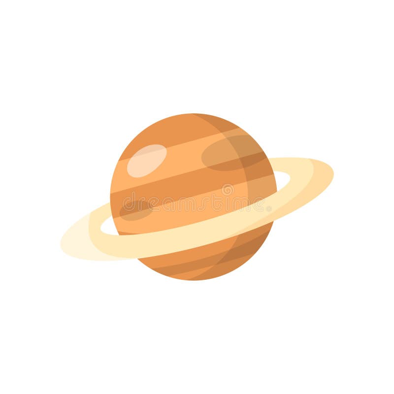 Saturn Planet Vector Illustration – Colorful Ringed Planet in Outer ...