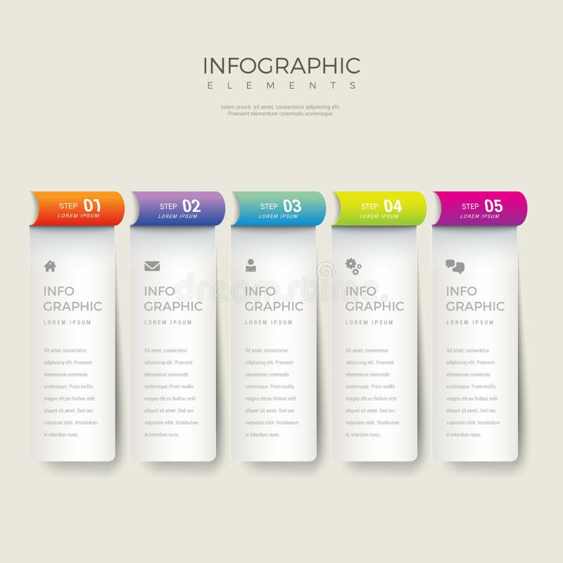 CCB De Processus Multicolore D'Infographics De 5 Labels D'étapes ...