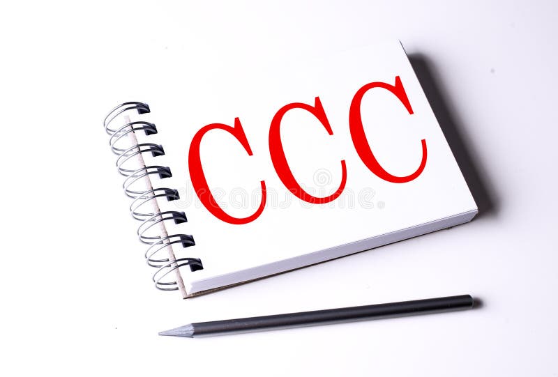 CCC-CASH CONVERSION CYCLE Word on Notebook on White Background Stock ...