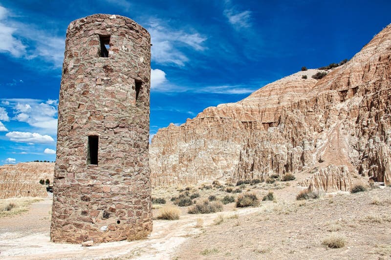 CCC Water Tower in Spring, Cathedral Gorge State Park in Nevada. Stock ...