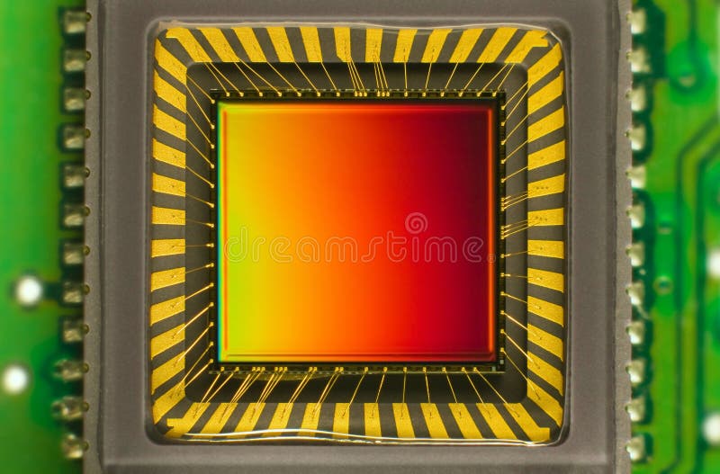 CCD sensor on a card stock photo. Image of green, chip - 58770010