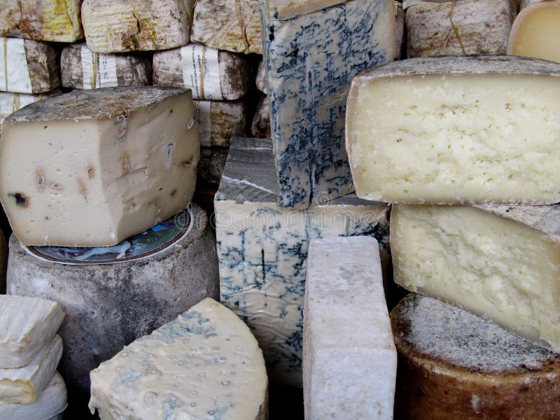 French Cheese at Provence Market Stock Photo - Image of gouda, mold ...