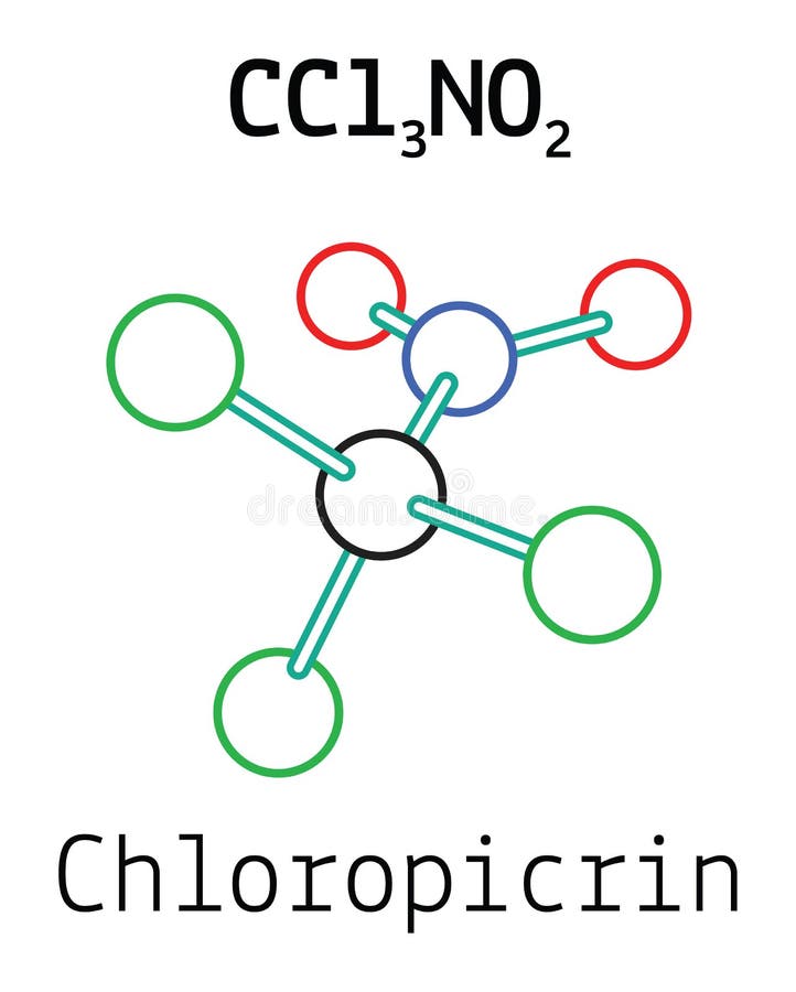 Chloropicrin Molecule, Isolated Molecular Model. 3D Rendering Stock ...