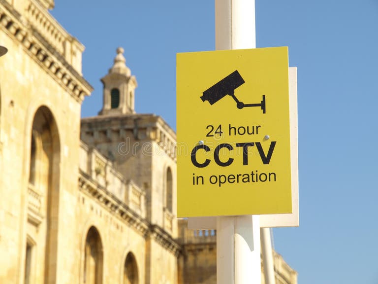 CCTV 24 Hour Security Camera Video Sign Stock Image - Image of isolated ...