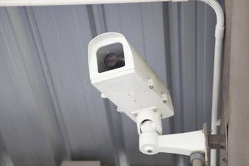 Cctv stock image. Image of roof, private, isolated, camera - 24829799