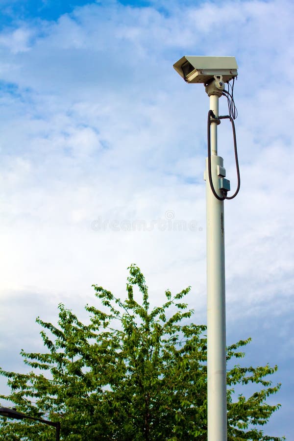 Wireless Access Point Antenna and Cctv Camera Mounted on the Pole Stock ...