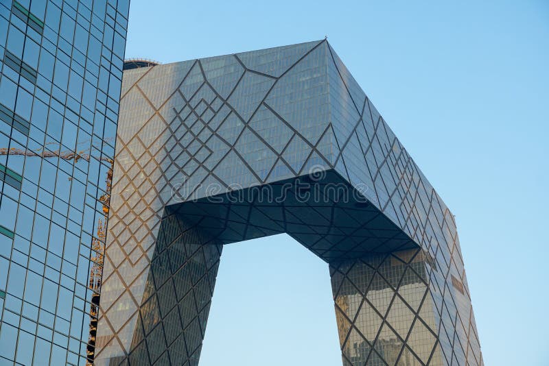 The CCTV Tower of Beijing, China. CCTV Headquarters during Blue Day in ...