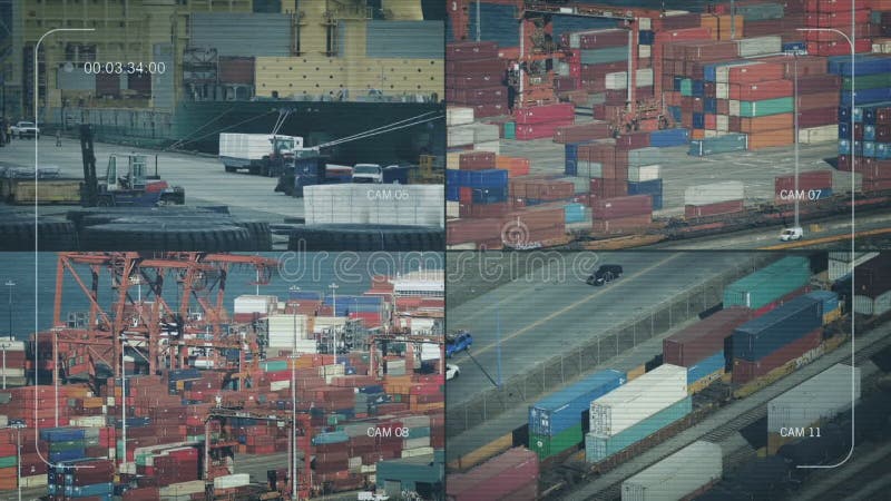 CCTV Ship Being Loaded by Docks Stock Footage - Video of monitoring ...