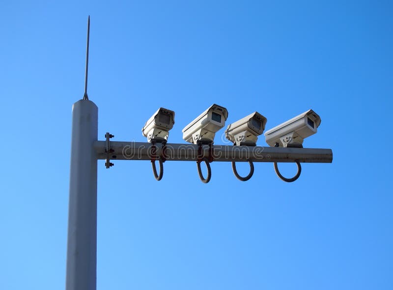 Cctv Camera stock image. Image of isolated, blue, system - 22436879