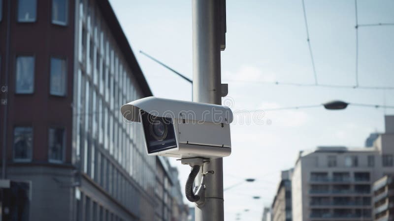 CCTV Camera in Action - Generative AI Stock Illustration - Illustration ...