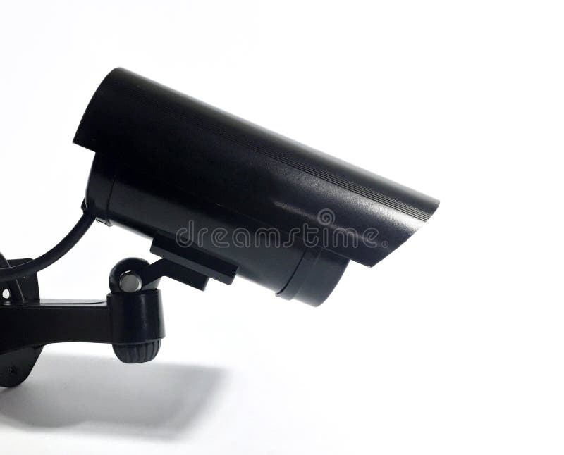CCTV Camera is Black and Has a White Background Stock Image - Image of ...