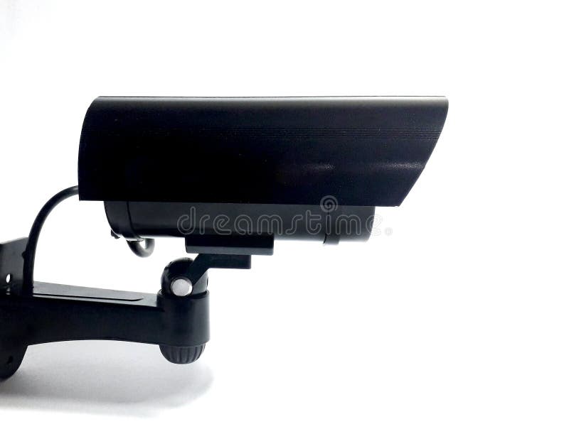 CCTV Camera is Black and Has a White Background Stock Image - Image of ...