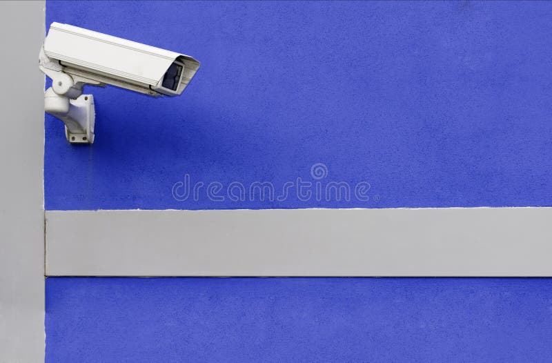 CCTV Camera on Blue stock image. Image of peeking, remote - 3847445