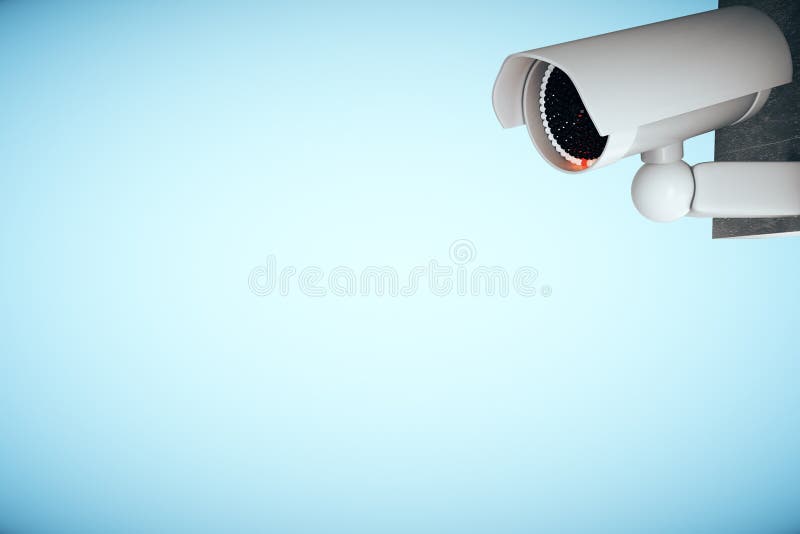 CCTV Camera on Blue Background Stock Illustration - Illustration of ...