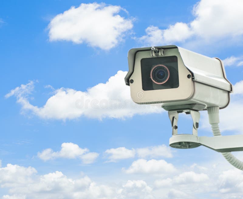 CCTV Camera or Surveillance Technology on Screen Stock Illustration ...