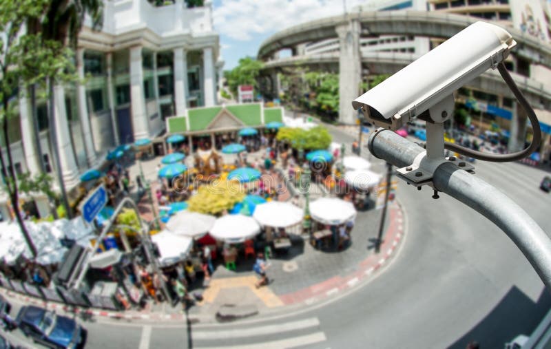 CCTV with Fish Eye Perspective Stock Photo - Image of monitoring ...