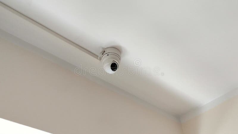 CCTV Camera on the Ceiling in the Corridor of the Building Stock ...