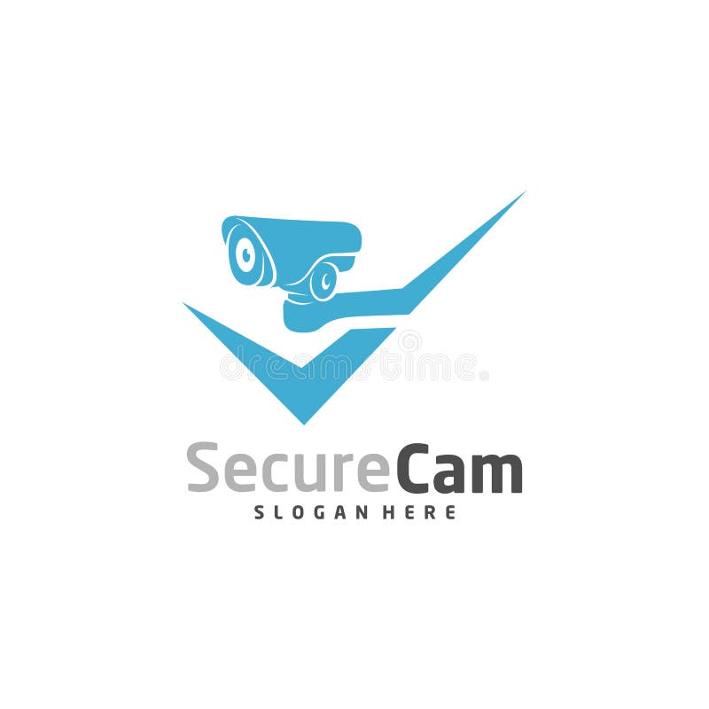 CCTV Camera with Check Icon Logo Design Vector Template, Concept Symbol ...