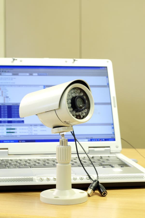Cctv camera and computer stock photo. Image of indoor - 4688556