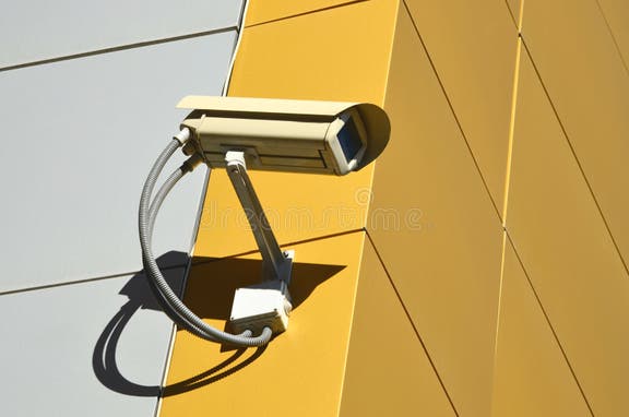 CCTV camera on the cone stock image. Image of control - 28415791