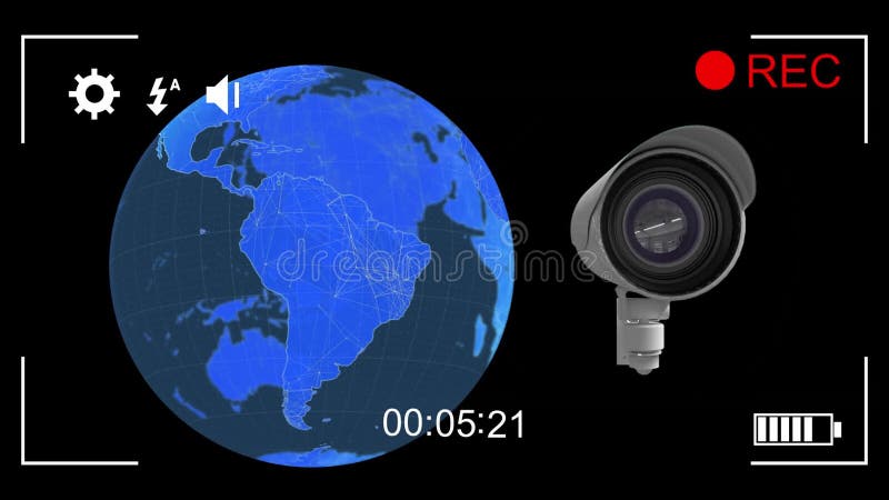 CCTV Camera and Digital Globe Stock Footage - Video of graphic, circuit ...
