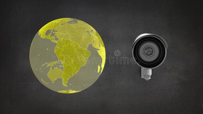 CCTV Camera and Digital Globe Stock Video - Video of data, business ...