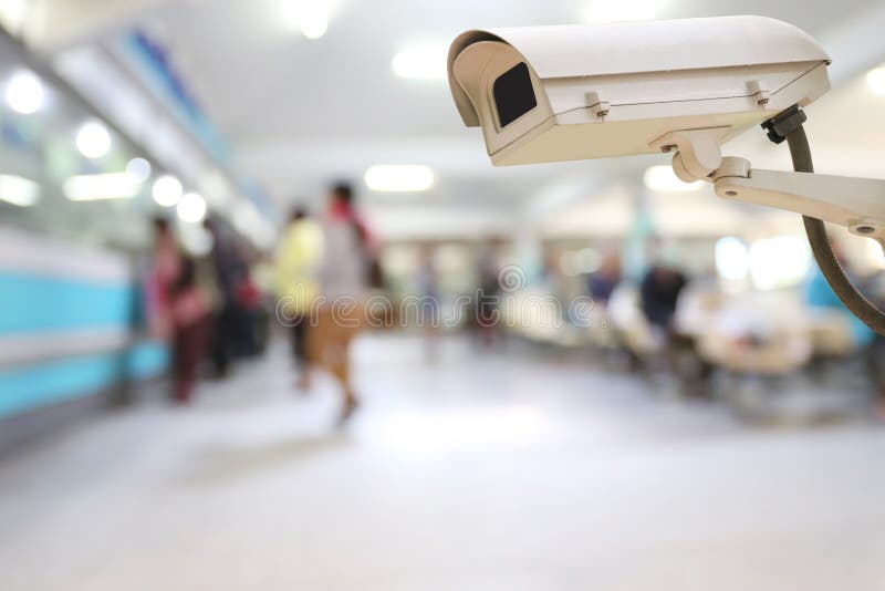 CCTV Camera Digital Video Recorder in Hospital. Stock Photo - Image of ...