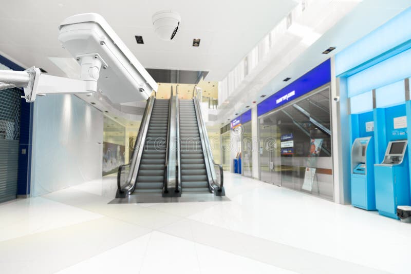 CCTV Camera in the Elevator Lobby, ATM Banknote Office Building Stock ...