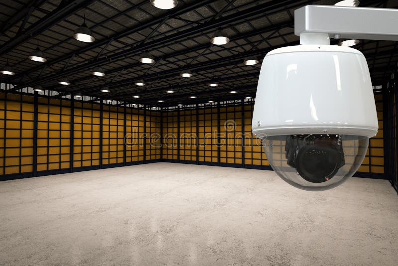 Cctv camera in factory stock illustration. Illustration of security ...